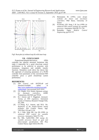 Improving Structural Limitations of Pid Controller For Unstable Processes | PDF