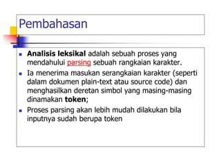 Analisis Leksikal - P4 | PPTX