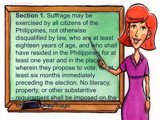 philippine constitution article v | PPTX