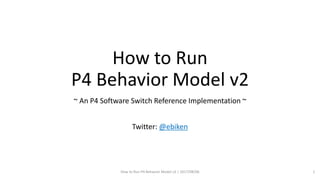 How to run P4 BMv2 | PDF