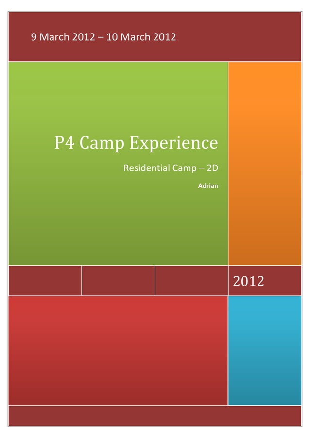 P4 Camp Reflection | PDF
