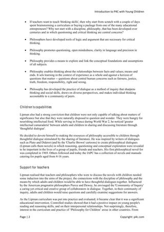 P4C in Primary Schools | PDF