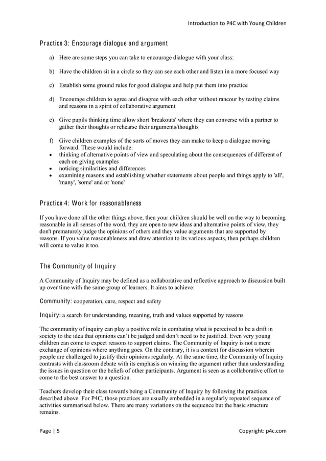 P4C in Primary Schools | PDF
