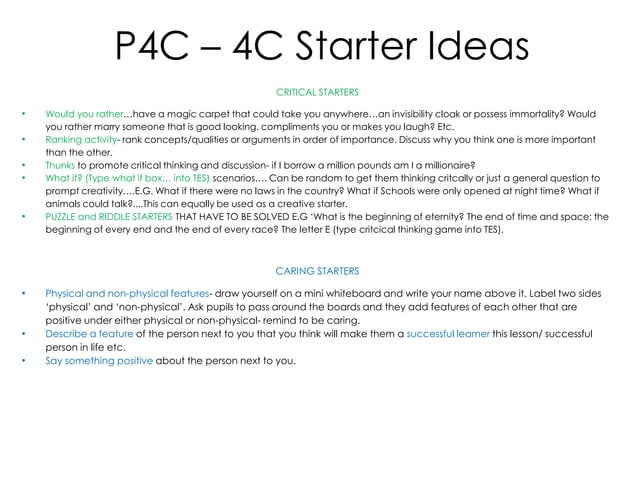 P4C Presentation #gaconf15 | PPTX | Homework and Study | Education