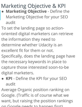 Udacity Project 4 SEO Audit | PDF