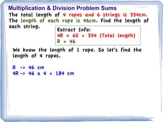P4 Multiplication & Division Problem Sums | PPT