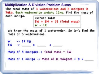 P4 Multiplication & Division Problem Sums | PPT