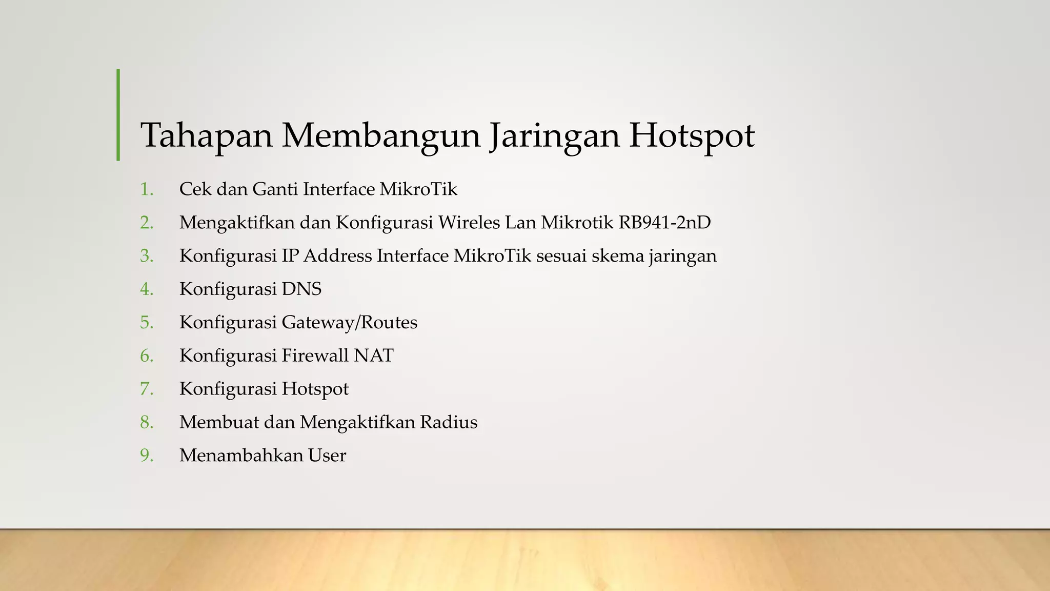 P4 membangun hotspot menggunakan mikro tik rb941 2nd | PPTX