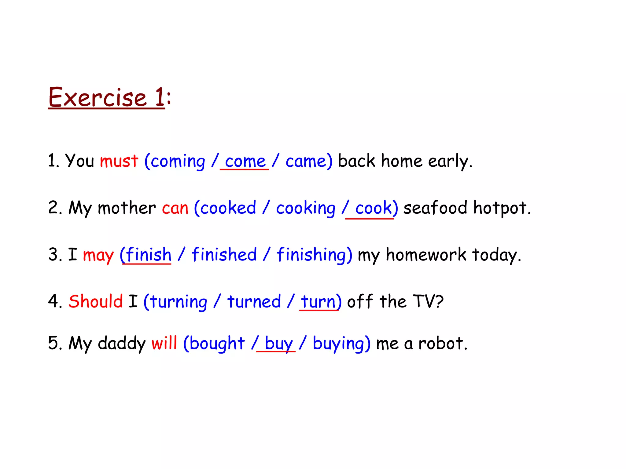 PowerPoint modal verbs | PPT