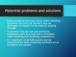 Installation and Testing of Hardware | PPTX | Computer Networking ...