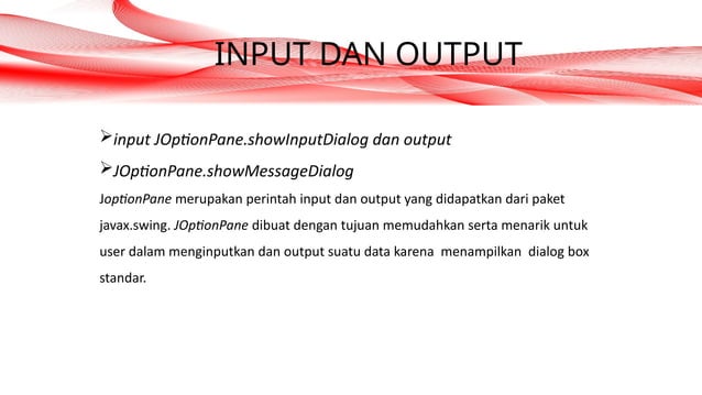 Mengenal Input Dan Outp Pada Bahasa Pemrograman Java Ppt