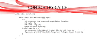 mengenal input dan outp pada bahasa pemrograman java | PPTX
