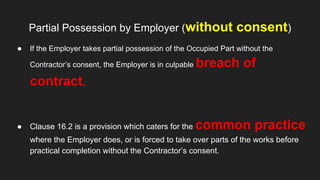 Seminar - Partial Possession by Employer | PDF