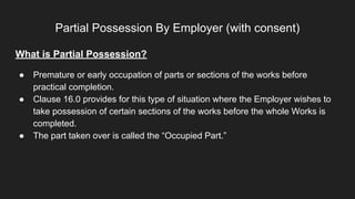 Seminar - Partial Possession by Employer | PDF