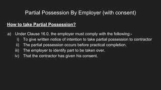 Seminar - Partial Possession by Employer | PDF