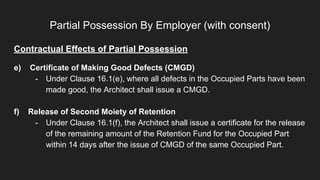 Seminar - Partial Possession by Employer | PDF