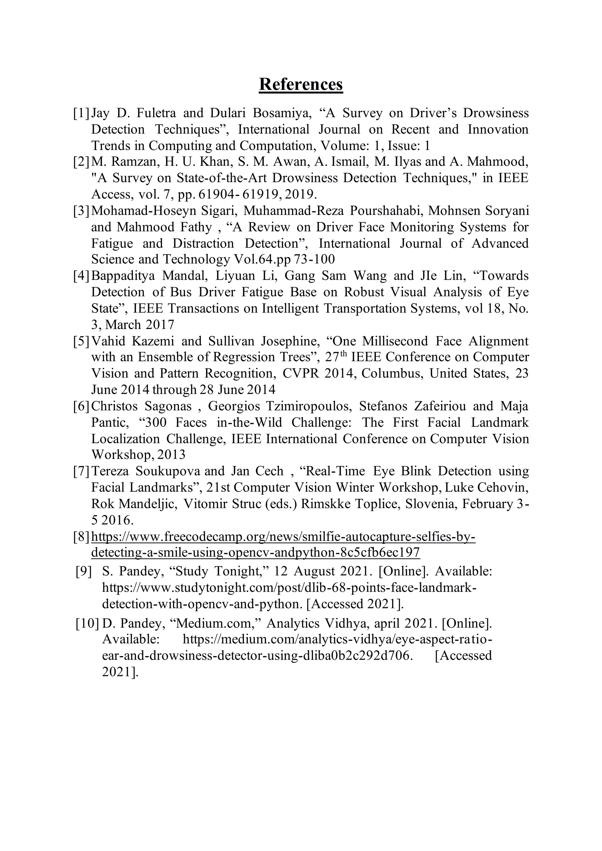 Driver Drowsiness Detection report | PDF