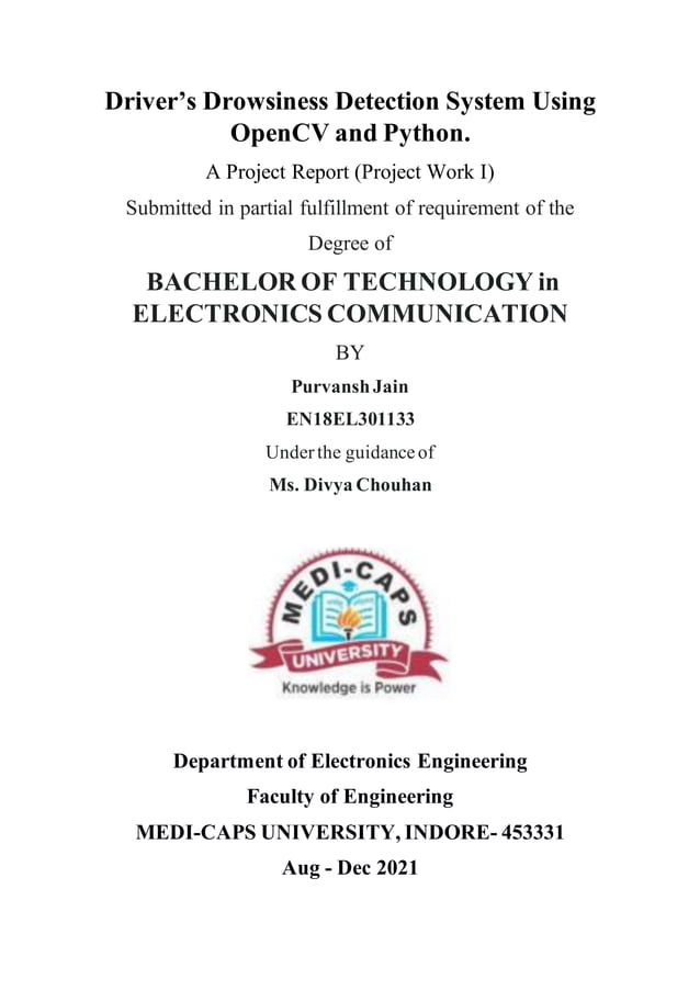 Driver Drowsiness Detection report | PDF