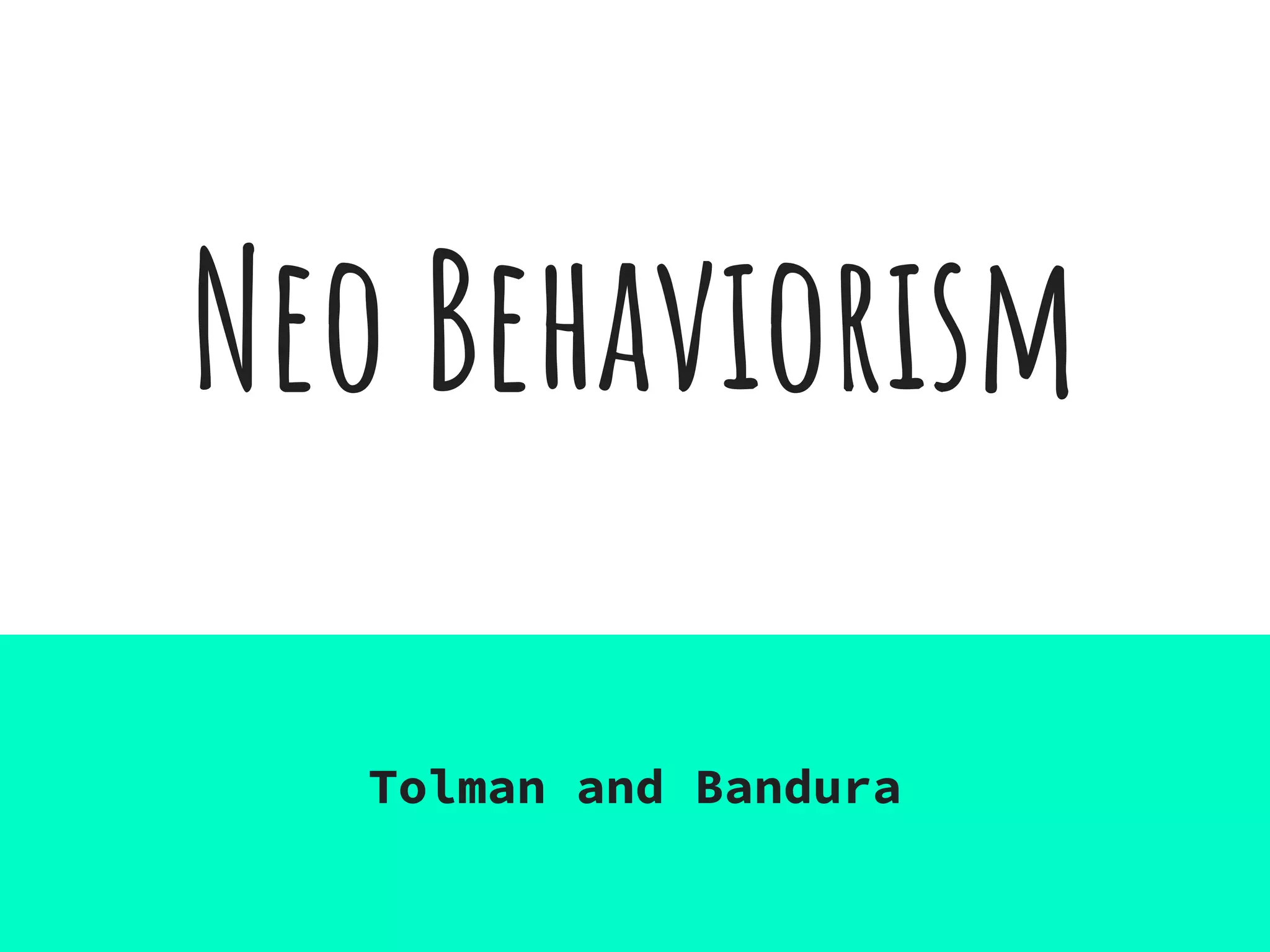 Neo behaviorism | PDF