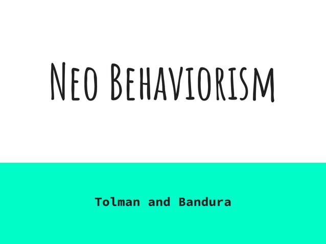 Neo behaviorism | PDF