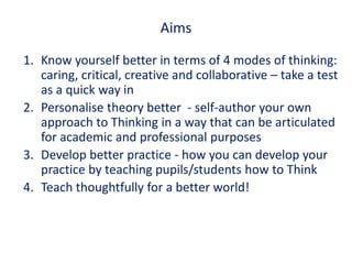P4T (Philosophy for Teachers) Thinking Metapractice | PPTX