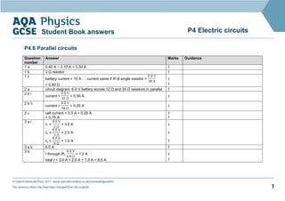 P4 Electric Circuits [ Answers AQA GCSE Physics ] | PDF