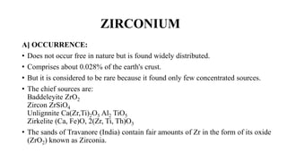 Zirconium, Hafnium and Niobium | PPTX