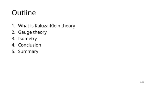 kaluza klein theory overlook and influence in gauge theory | PPT