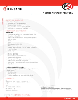 GENBAND P50 Datasheet | PDF