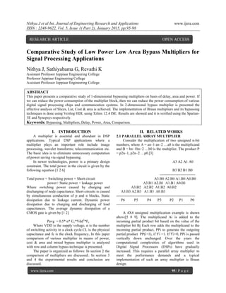 Comparative Study of Low Power Low Area Bypass Multipliers for Signal Processing Applications | PDF