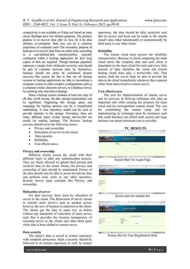 Data Back-Up and Recovery Techniques for Cloud Server Using Seed Block Algorithm | PDF | Cloud ...