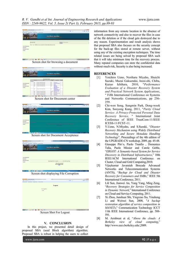 Data Back-Up and Recovery Techniques for Cloud Server Using Seed Block Algorithm | PDF | Cloud ...