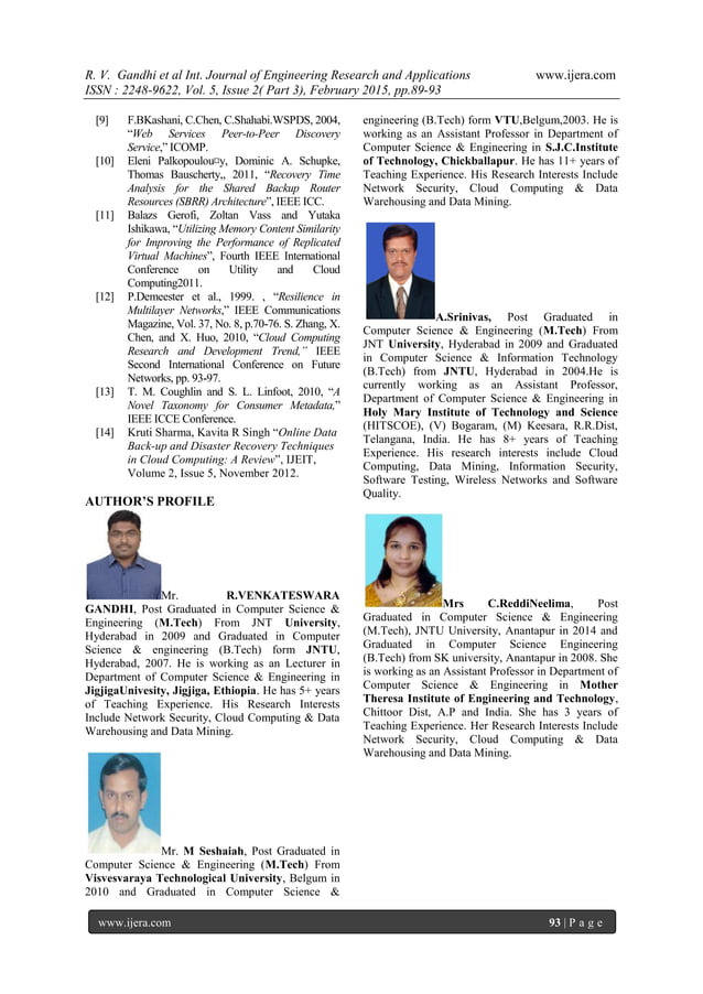 Data Back-Up and Recovery Techniques for Cloud Server Using Seed Block Algorithm | PDF | Cloud ...