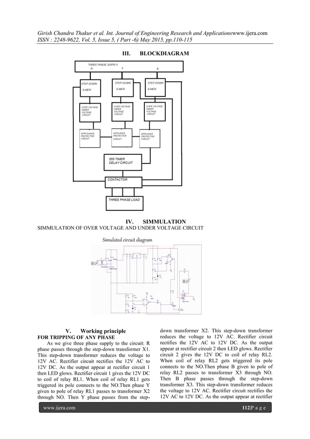 Implementationof Single Phasing, Over Voltage, Under Voltage ...