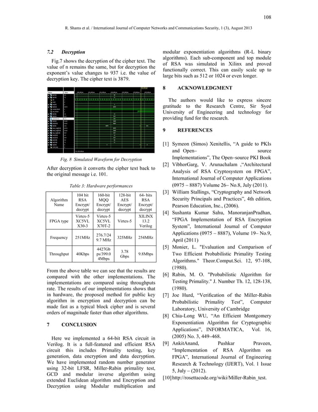 Cryptosystem An Implementation of RSA Using Verilog | PDF