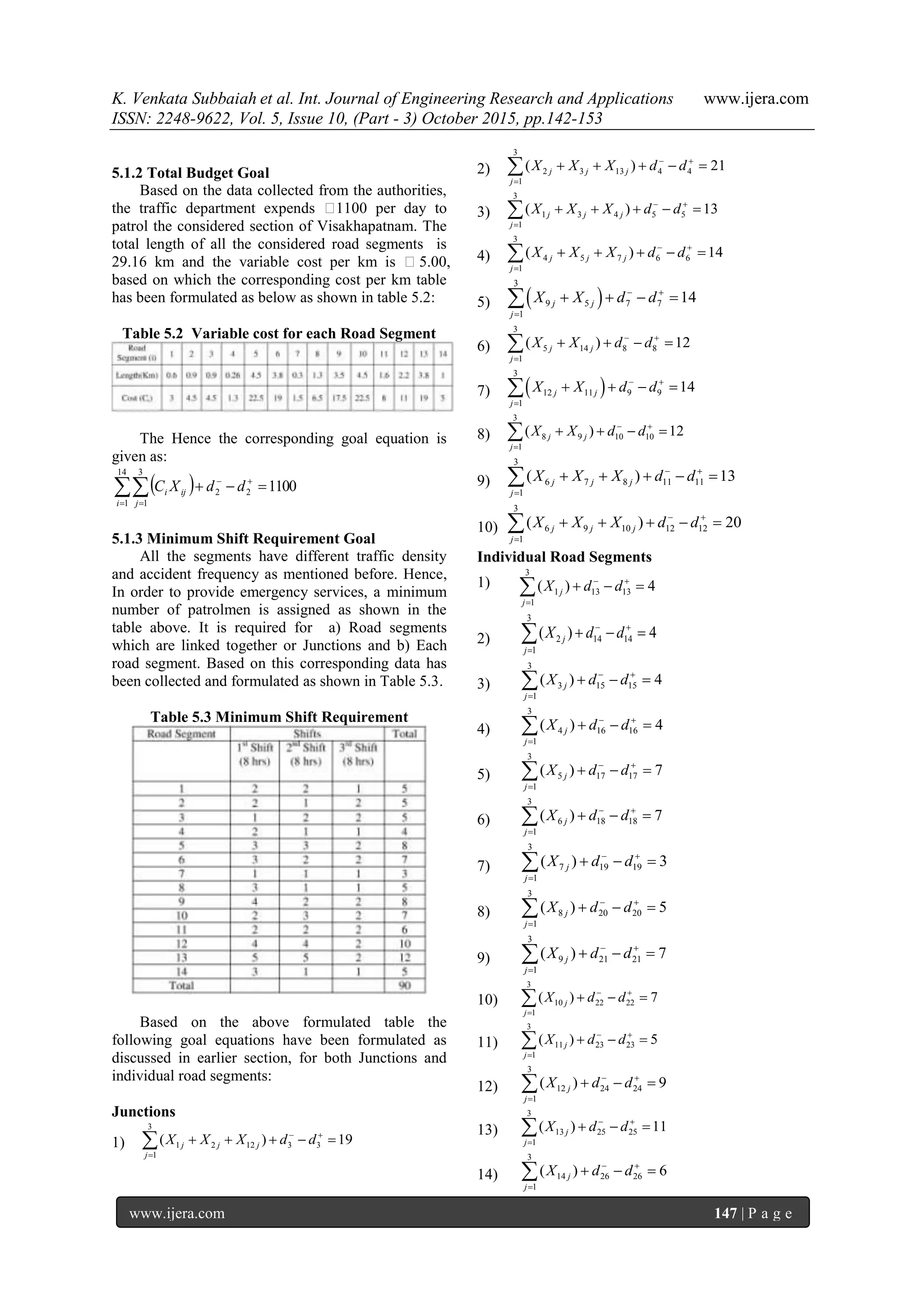Optimization of Patrol Manpower Allocation Using Goal Programming ...