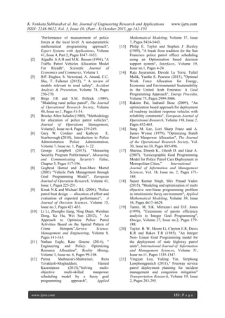 Optimization of Patrol Manpower Allocation Using Goal Programming Approach -A Case Study | PDF