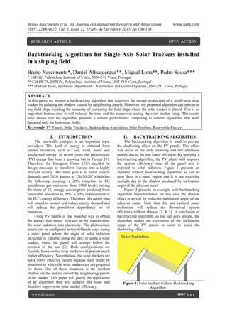 Backtracking Algorithm for Single-Axis Solar Trackers installed in a sloping field | PDF | Power ...
