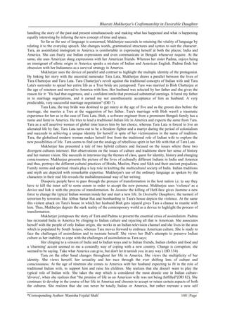 Bharati Mukherjee's Craftsmanship in Desirable Daughter | PDF