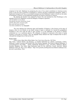 Bharati Mukherjee's Craftsmanship in Desirable Daughter | PDF