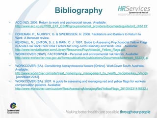 "When it all goes wrong" - Review of the barriers to return to work | PPT