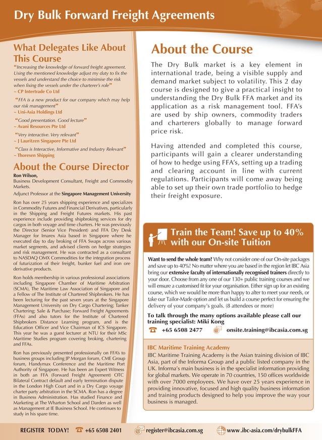 Dry Bulk Forward Freight Agreements | PDF