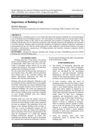 Importance of Building Code | PDF
