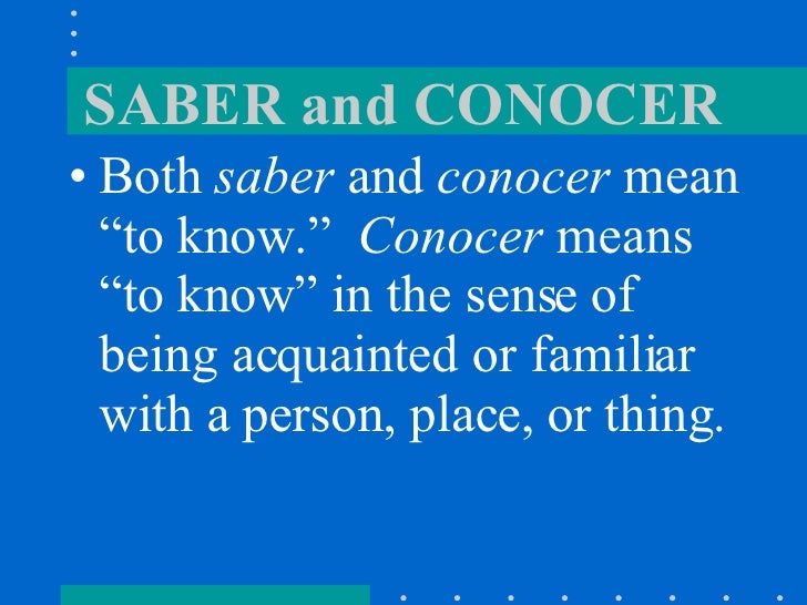 P56 Saber vs Conocer