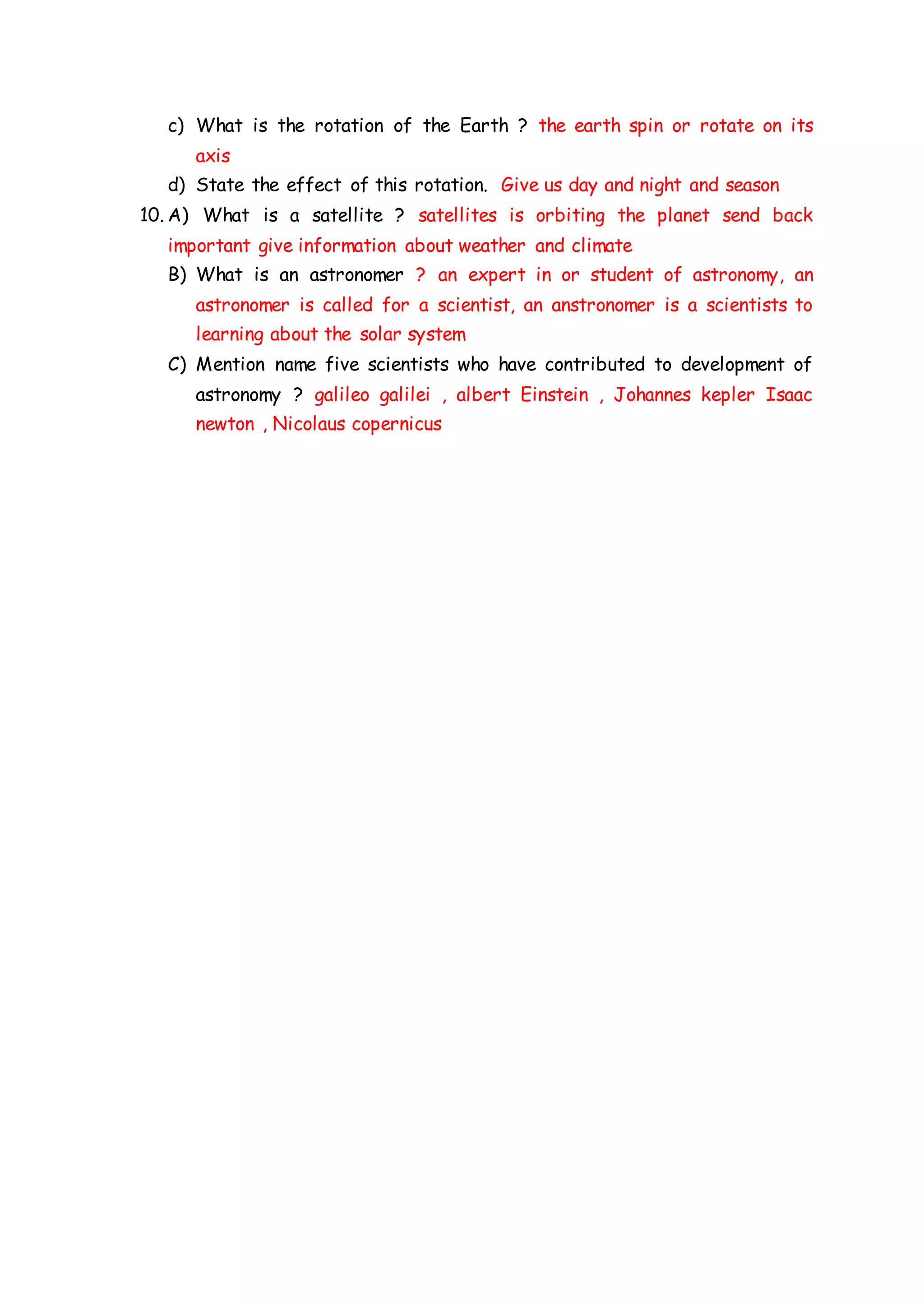 P5 c science review the earth and beyond | DOCX