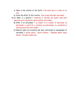 P5 c science review the earth and beyond | DOCX