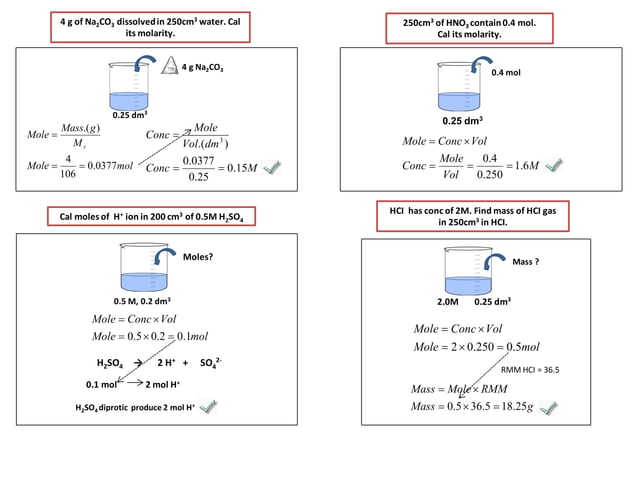IB Chemistry Serial Dilution, Molarity and Concentration | PDF