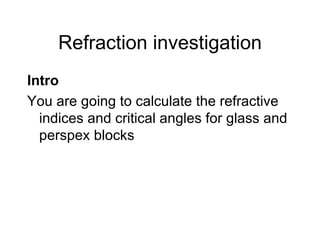 P5g Refraction Of Waves Investigation Notes | PPT