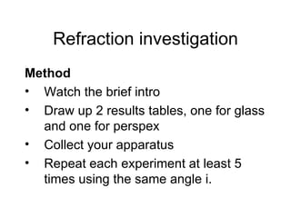 P5g Refraction Of Waves Investigation Notes | PPT