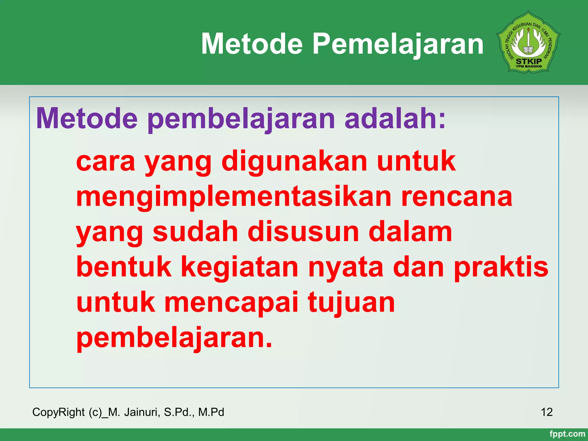 P5 model, pendekatan, strategi, metode&teknik pemb. | PDF
